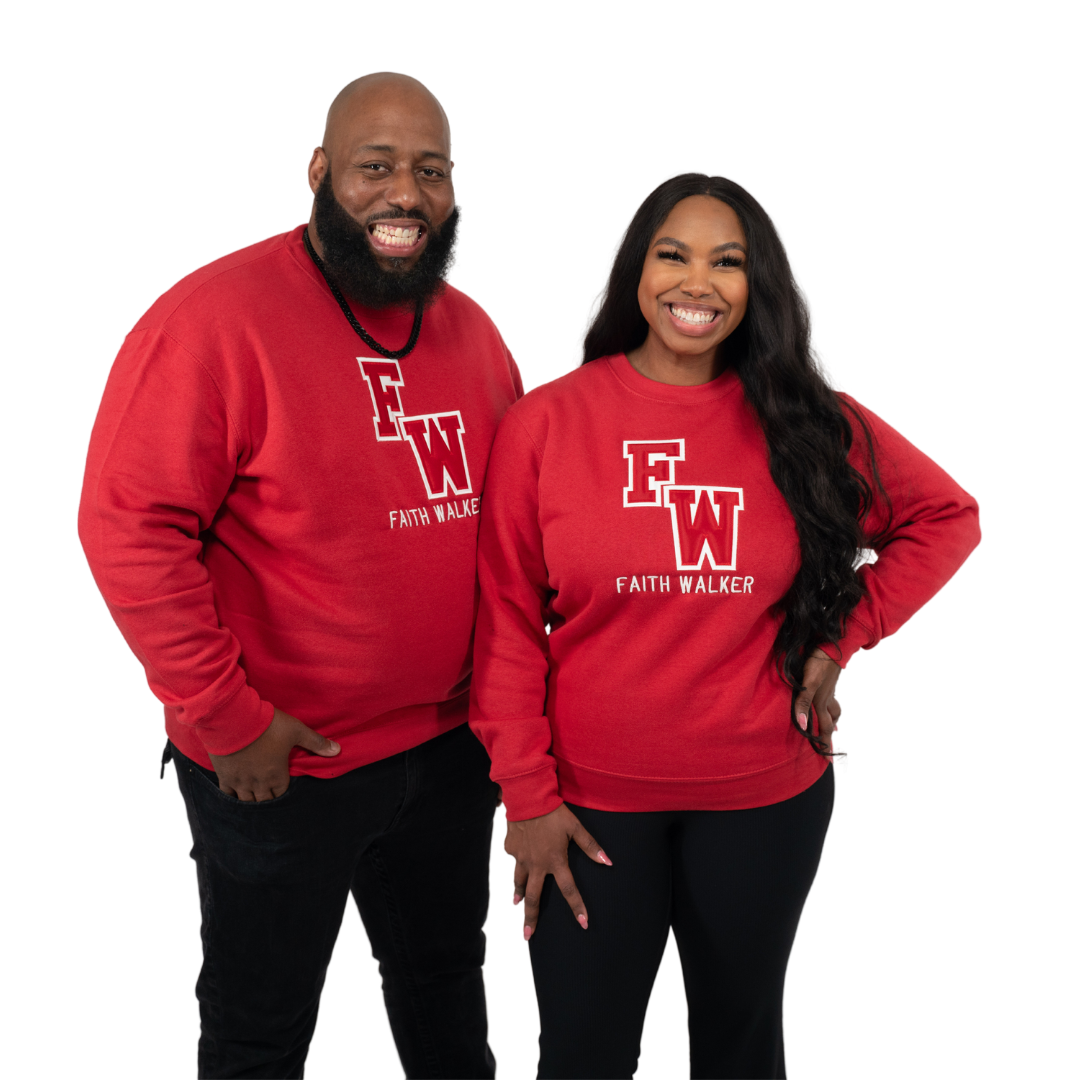 Red Letterman Crewneck – Faith Walker